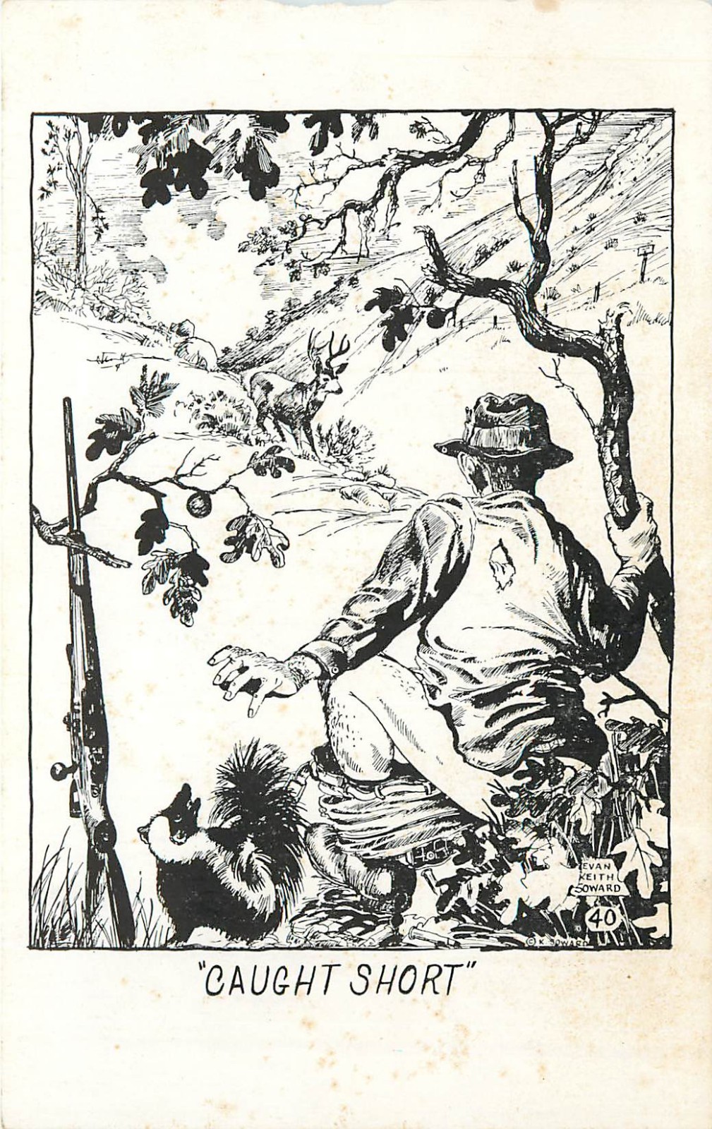 Keith Soward Western Outdoor Artist Hunter Deer Buck Skunk Rifle ...