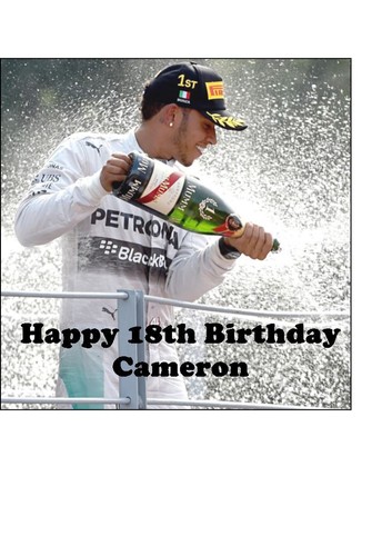 Lewis Hamilton pre-cut Edible Icing Cake Topper or Ribbon 02 | eBay UK