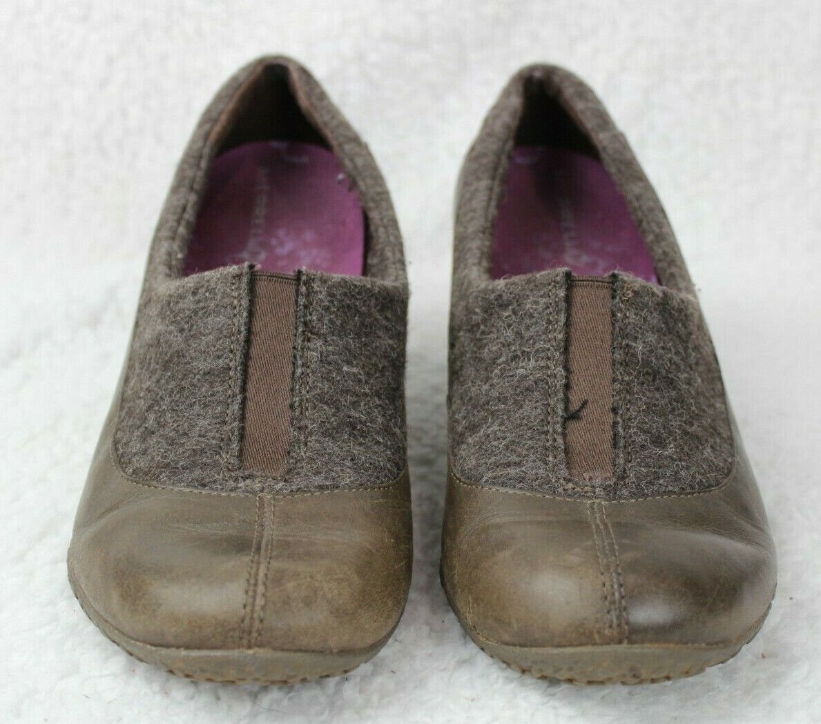 Merrell Womens 9.5 Shoes Brown Tulip Espresso Wedge Wool Vibram Sole | eBay