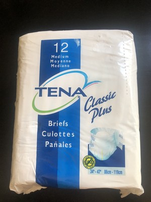 Vintage Tena Classic Plus Plastic Backed Adult Diapers. 12 Count ...