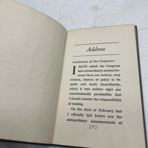 The Presidents War Message Woodrow Wilson SIGNED BY PUBLISHERS GROSSET ...