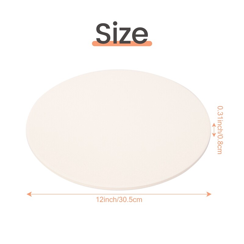 2X(12Inch Ceramic Pizza Stone Pizza Baking Stone/ Pan, Perfect for ...