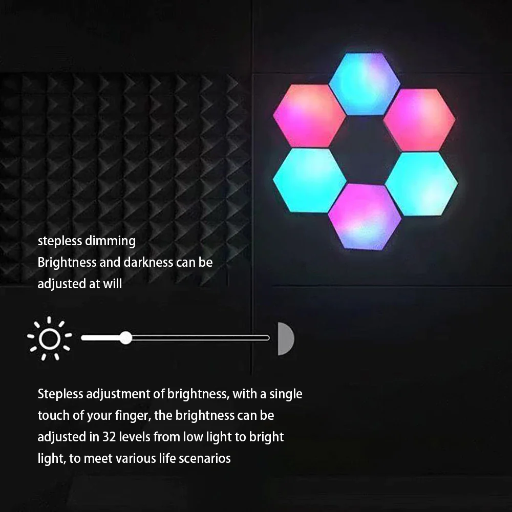 USB LED Hexagonal Night Light: Creative RGB Quantum Wall Lamps for Home ...