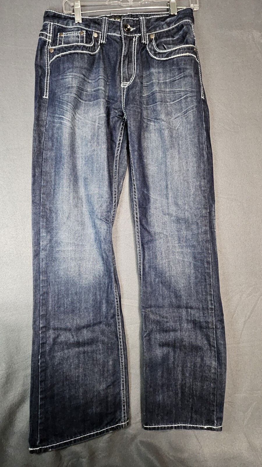 Helix Jeans Mens Relaxed Fit Blue Denim Skater Y2K Bu… - Gem