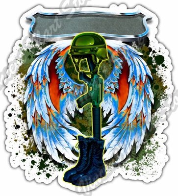 Boots Gun Soldier War Army Military Firearm Car Bumper Vinyl Sticker ...