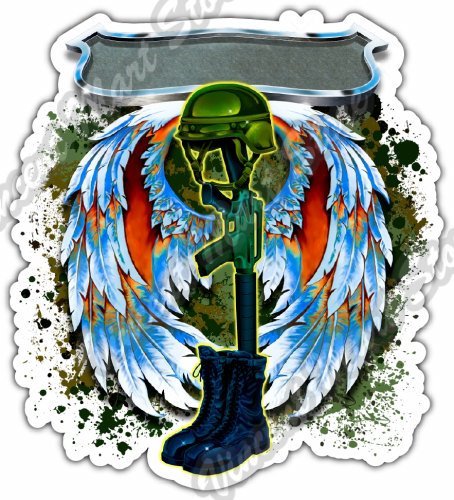 Boots Gun Soldier War Army Military Firearm Car Bumper Vinyl Sticker ...