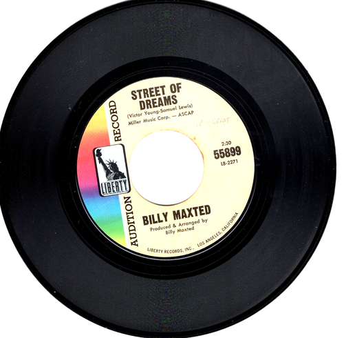 Billy Maxted: Street of Dreams /The Siren's Song .. DJ COPY .. 45 RPM ...