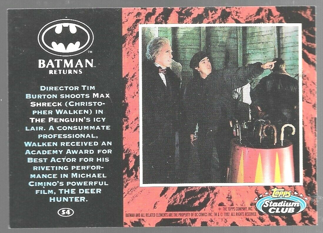 Christopher Walken Max Shreck 54 Batman Returns Stadium Club 1992 Non ...