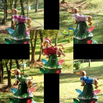 Ceramic Christmas Small to Medium Tree Bulbs & Topper Poodle Dachshund ...