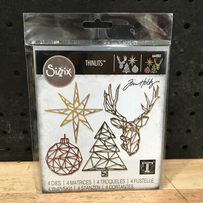 SIZZIX THINLITS DIES SET BY TIM HOLTZ (4PK) GEO CHRISTMAS 664202 - NEW | eBay