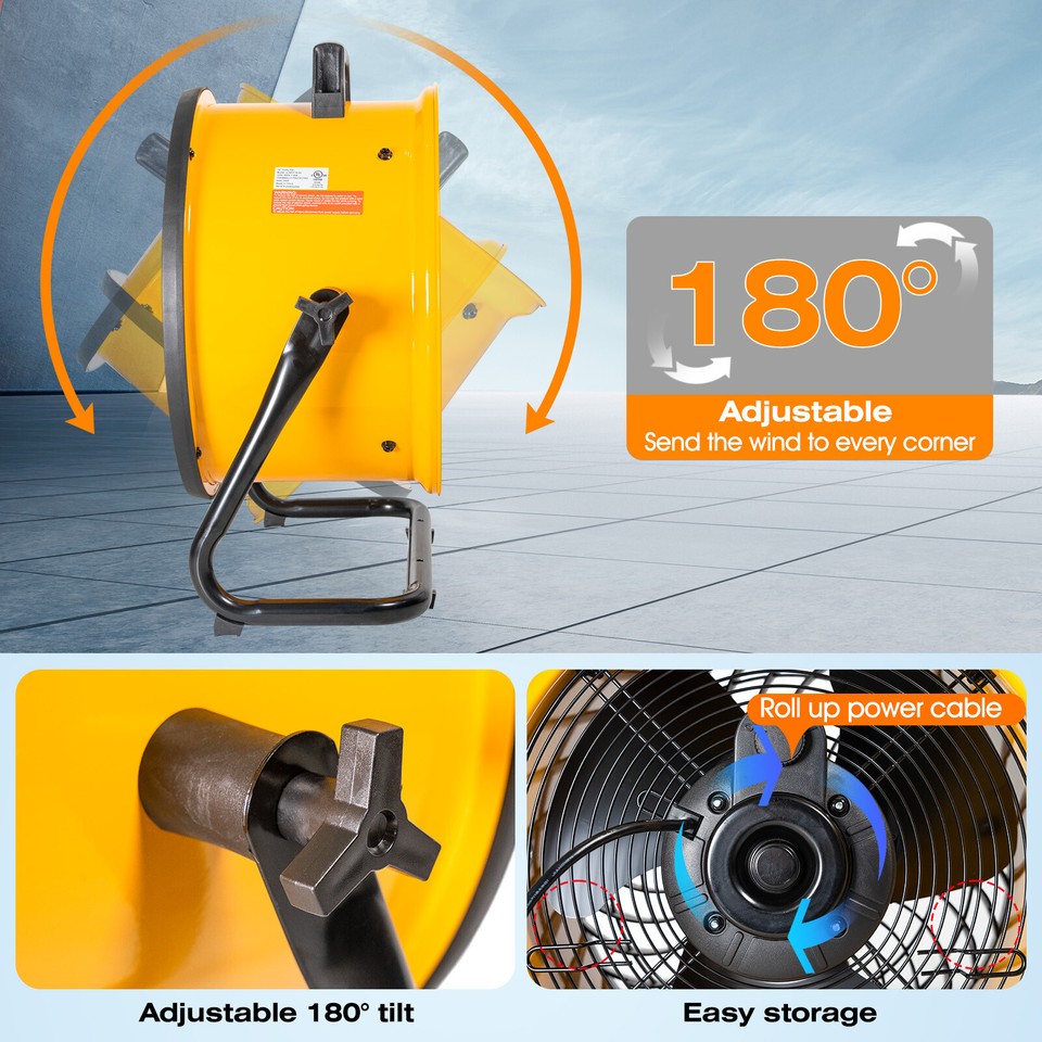 iLiving 12/16/18 in. Low Noise Turbo Fan 3-Speed Portable Air ...