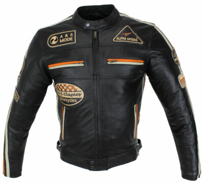 Motorrad & Freizeit Leder Jacke Biker Custom Lamm Leder Jacket Retro ...
