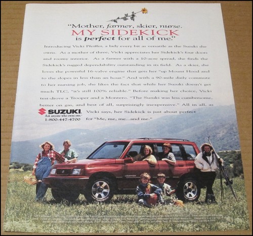 1995 Suzuki Sidekick 4-Door SUV Print Ad 1994 Car Automobile 10x12 ...
