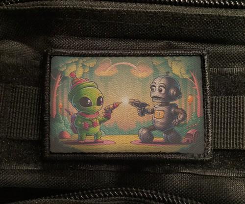 Alien Vs Robot Meme Patch Morale Tactical Hook [sub] | eBay