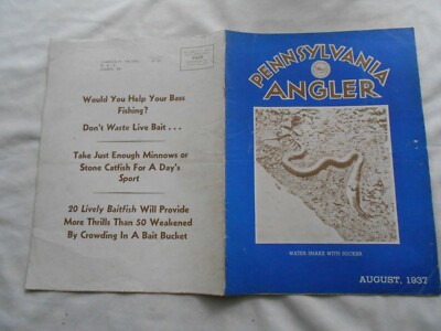 PENNSYLVANIA ANGLER Magazine-AUGUST,1937 | eBay