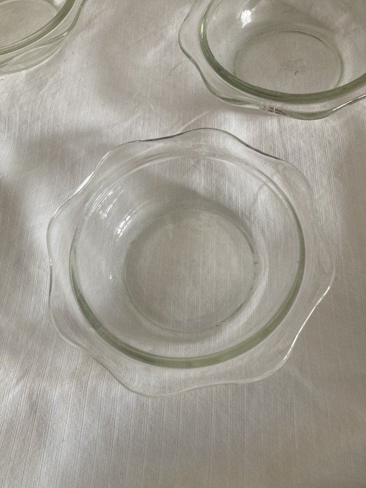 Pyrex Scallop Edge Dessert Bowls x 5 - Clear Glass - Vintage Pyrex | eBay