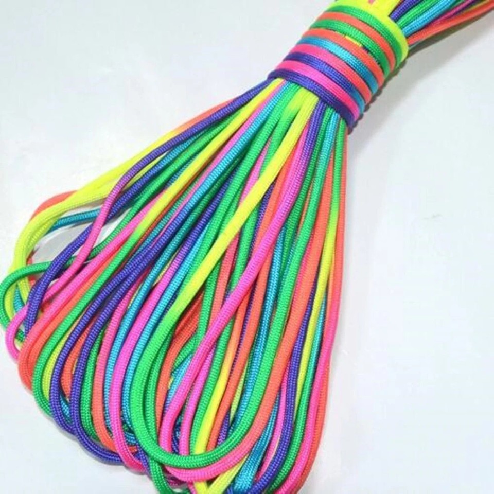 1 Roll 31M Rainbow Paracord Rope 7 Strands Parachute Cord Camping Ropes ...