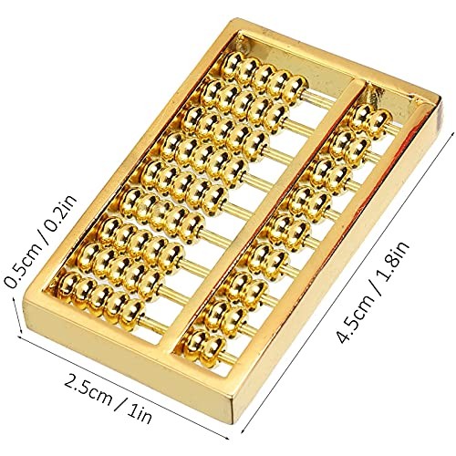 Ladieshow Mini Brass Abacus Mini Copper Abacus 9 Gears Chinese Math ...