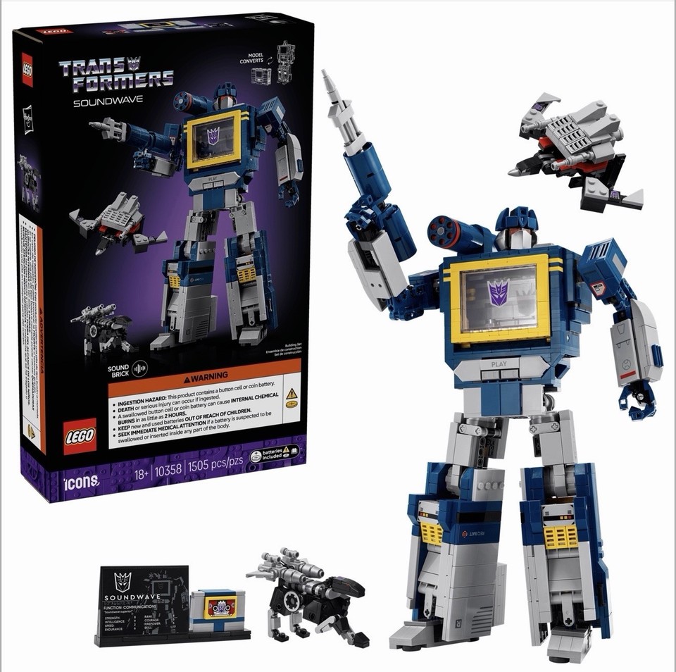 LEGO Icons 10358 Transformers Soundwave Robot Figure NIB Sealed 1505 ...