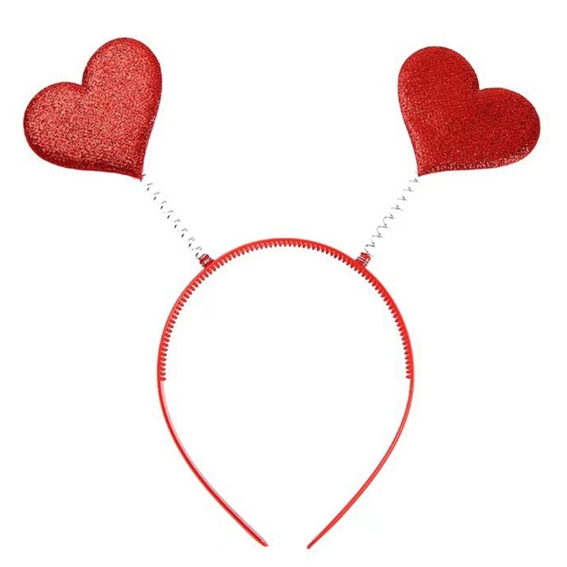 Heart Headband Glitter Sequins Love-shaped Head Bopper Party Hair ...