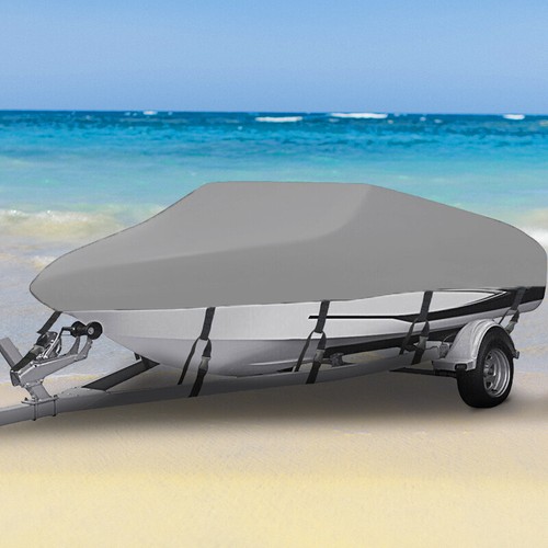 17-19 ft Grey Boat Cover Trailerable Weatherproof 600D Marine Grade ...