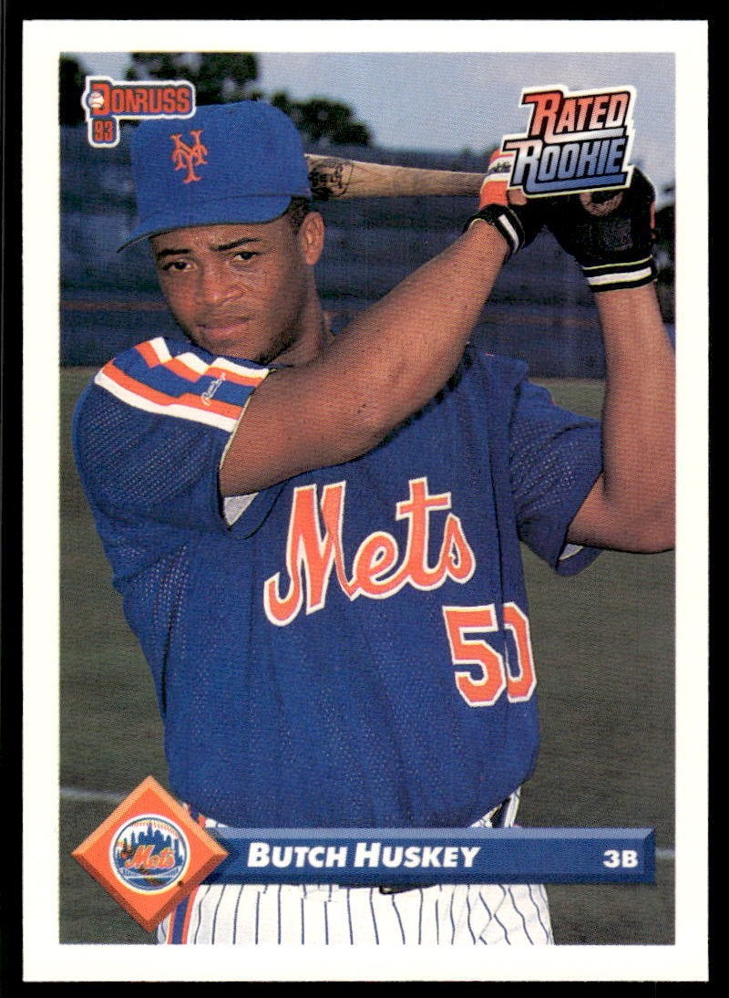 1993 Donruss Rated Rookies 506 Butch Huskey New York Mets Baseball Card ...