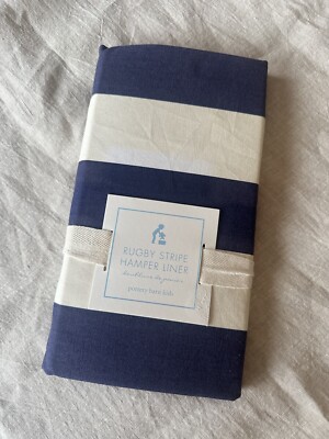 NIP Pottery Barn Kids Hamper Liner RUGBY STRIPE Blue and White READ | eBay