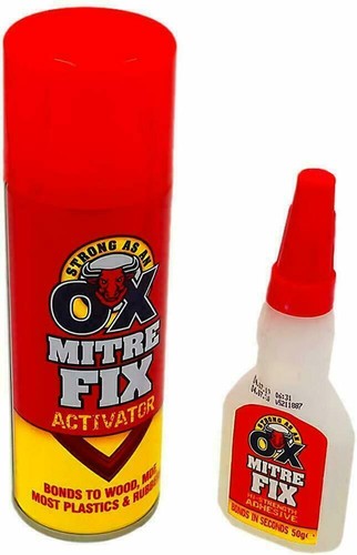 1x Strong Mitre Fix with Activator Fast Bond Adhesive Cyanoacrylate ...