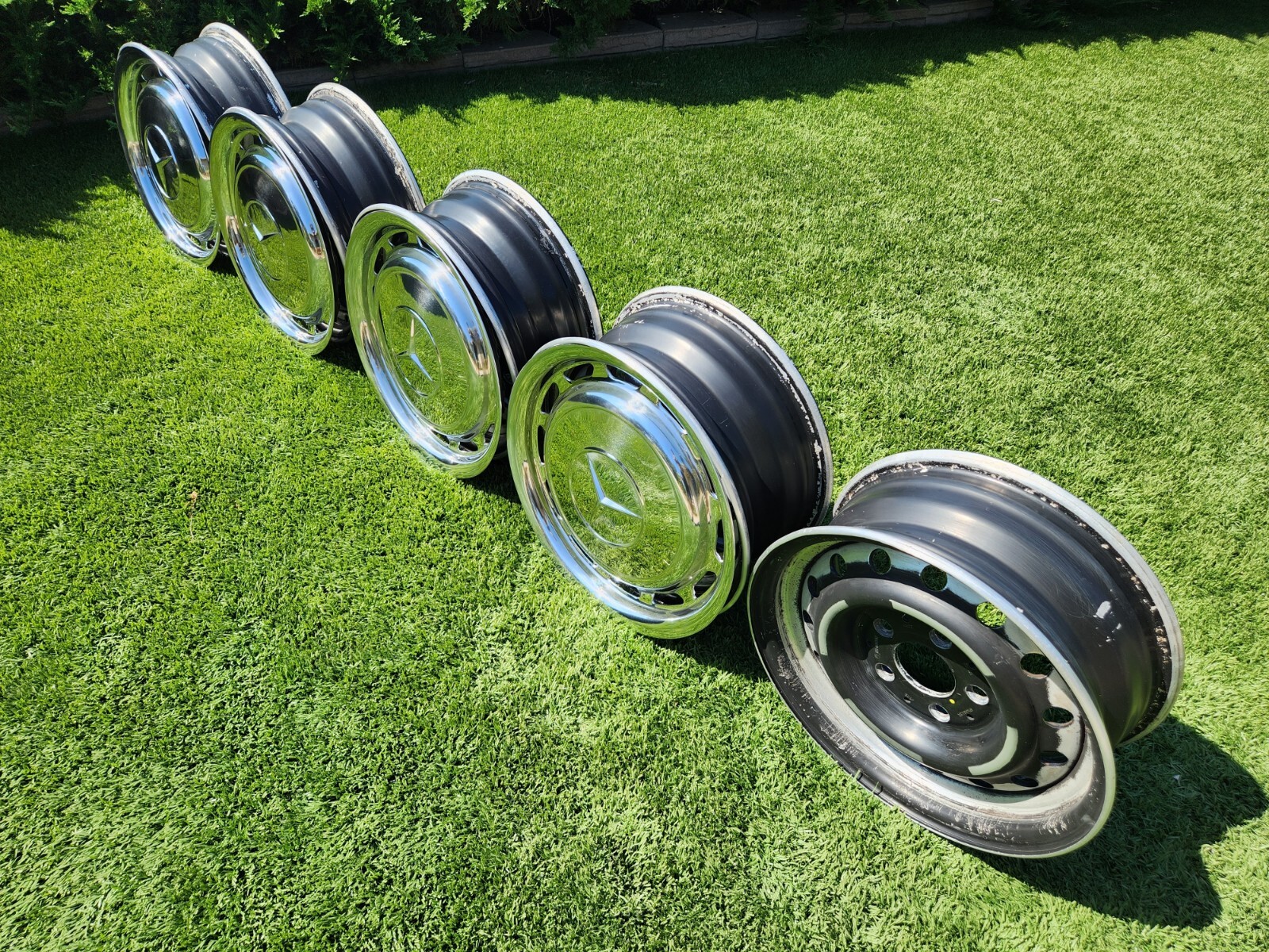 14" Mercedes Aluminum Wheels Steelies W111 W108 W113 R107 230SL 280SL ...