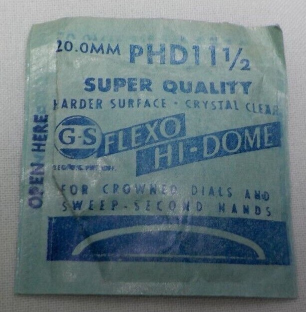 GS FLEXO HI DOME WATCH CRYSTAL REPLACEMENT PART 20.0MM WATCHMAKER ...