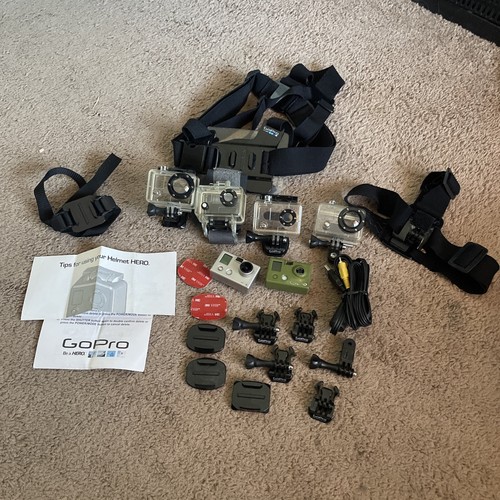 GoPro Hero 1st Gen + 2 Action Cams Cameras Housings Mounts Cases ...