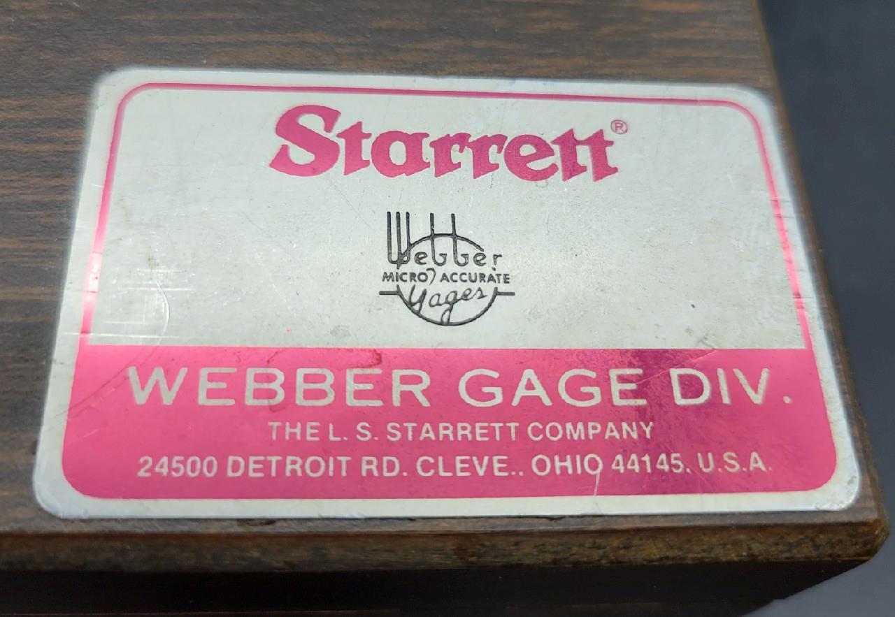 STARRETT WEBBER RS112MA1 Steel Gage Block Spacer Set in Original Wood ...