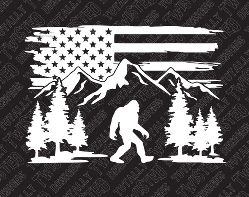 Bigfoot Forest Flag Funny vinyl decal sticker Car Truck sasquatch Big ...