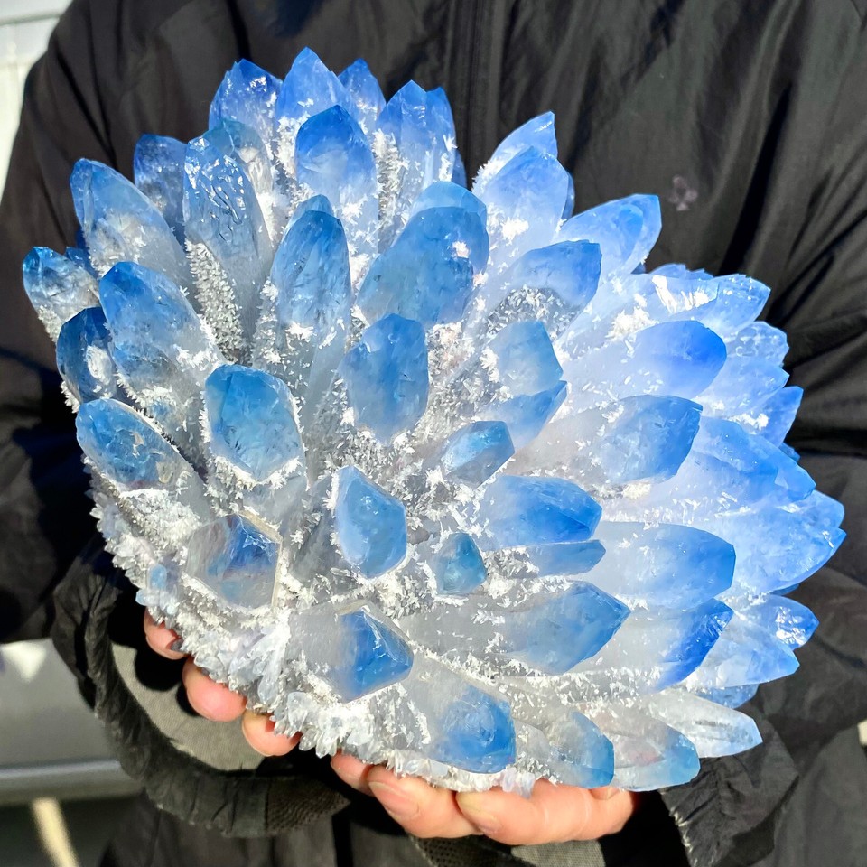 11.9LB New find blue phantom crystal quartz cluster mineral specimen ...