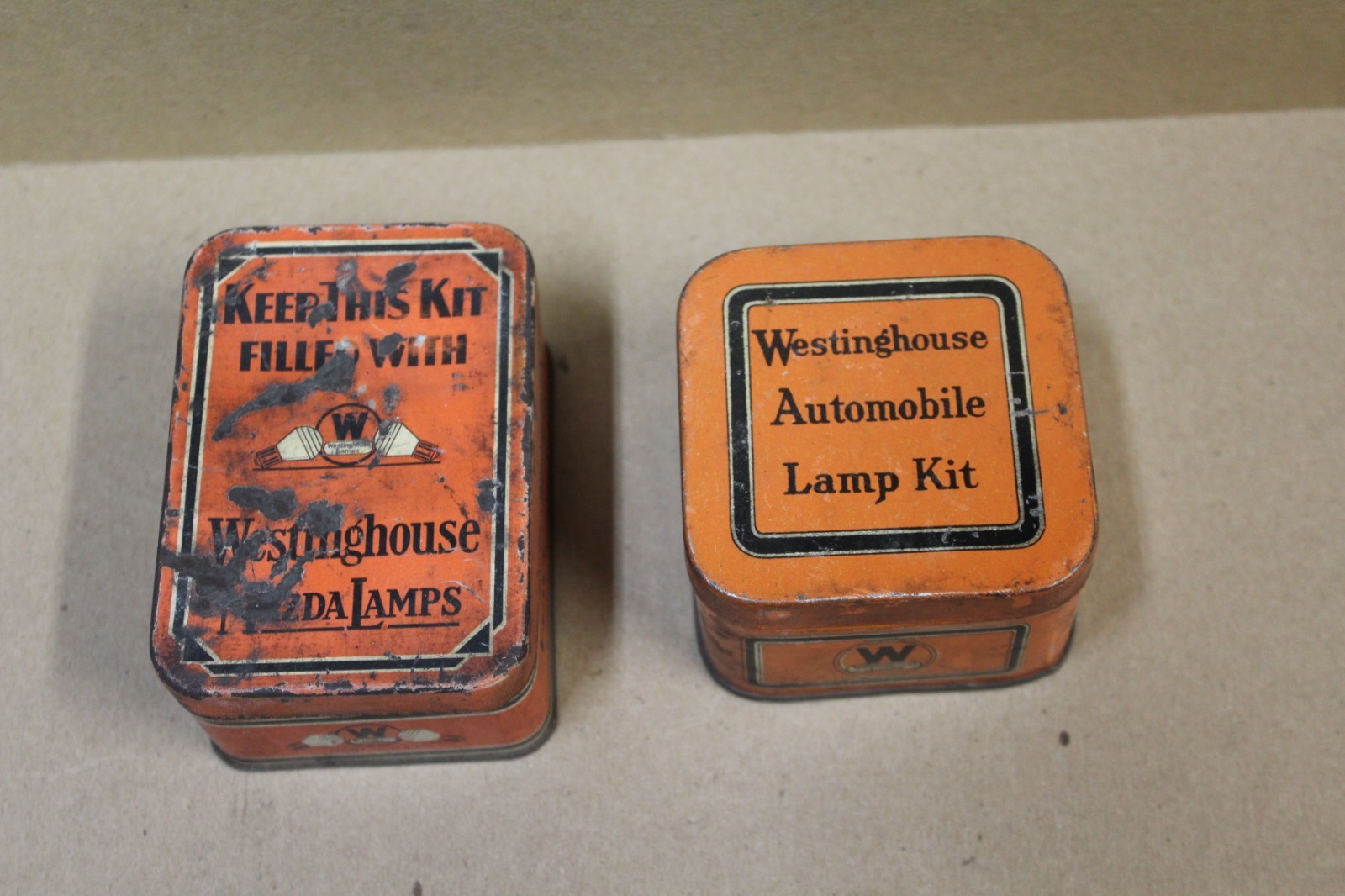 Car light bulb Vintage Westinghouse Mazda storage tin boxes | eBay