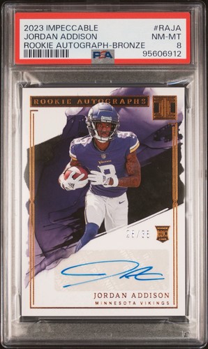 2023 Jordan Addison Panini Impeccable Rookie Autographs Bronze /35 PSA ...