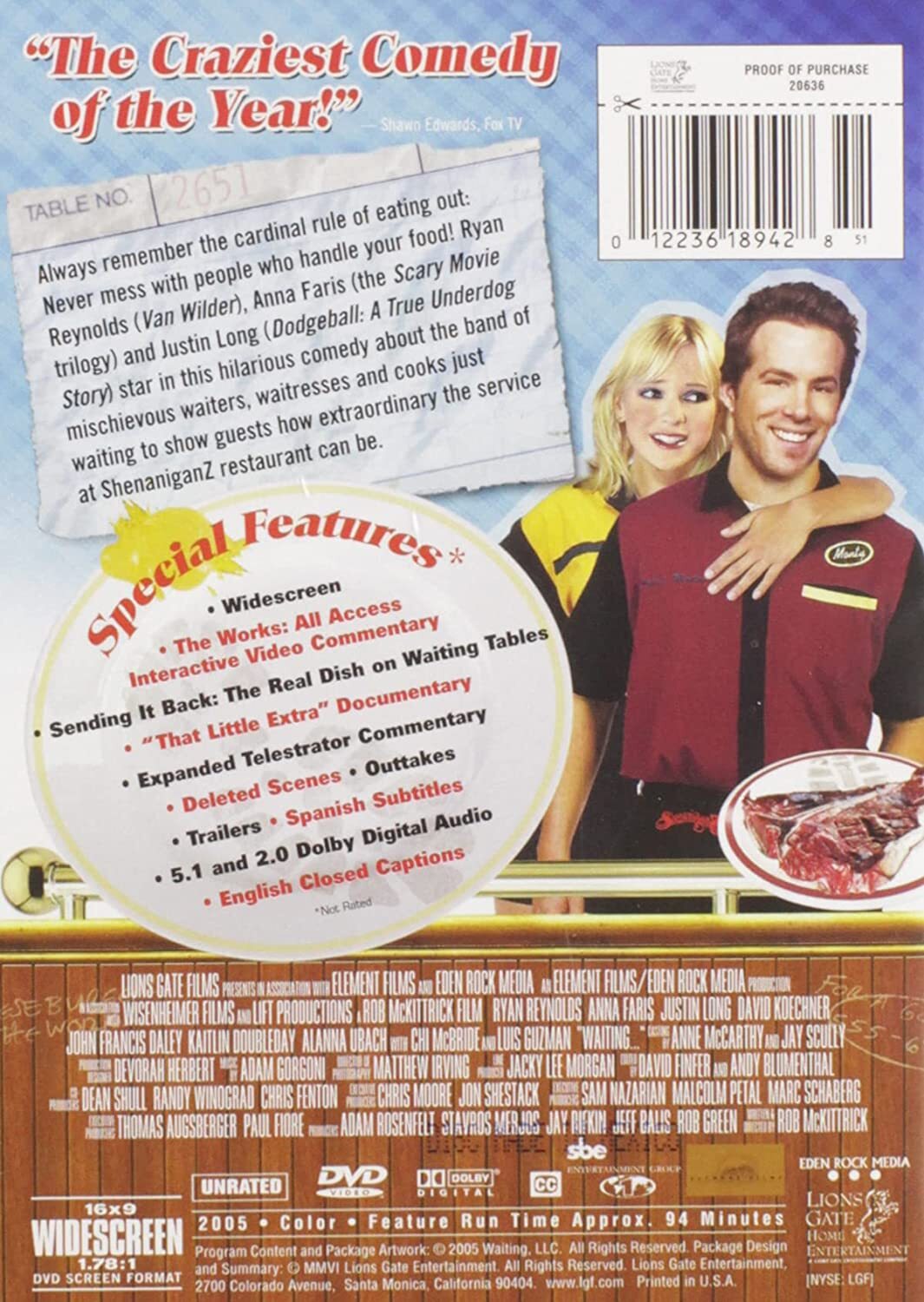 Waiting... [Unrated and Raw Deluxe Edition] (DVD, 2005) for sale online ...