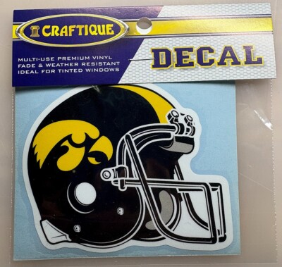 University of Iowa Hawkeyes FOOTBALL HELMET Vinyl Decal 4" Car Window ...
