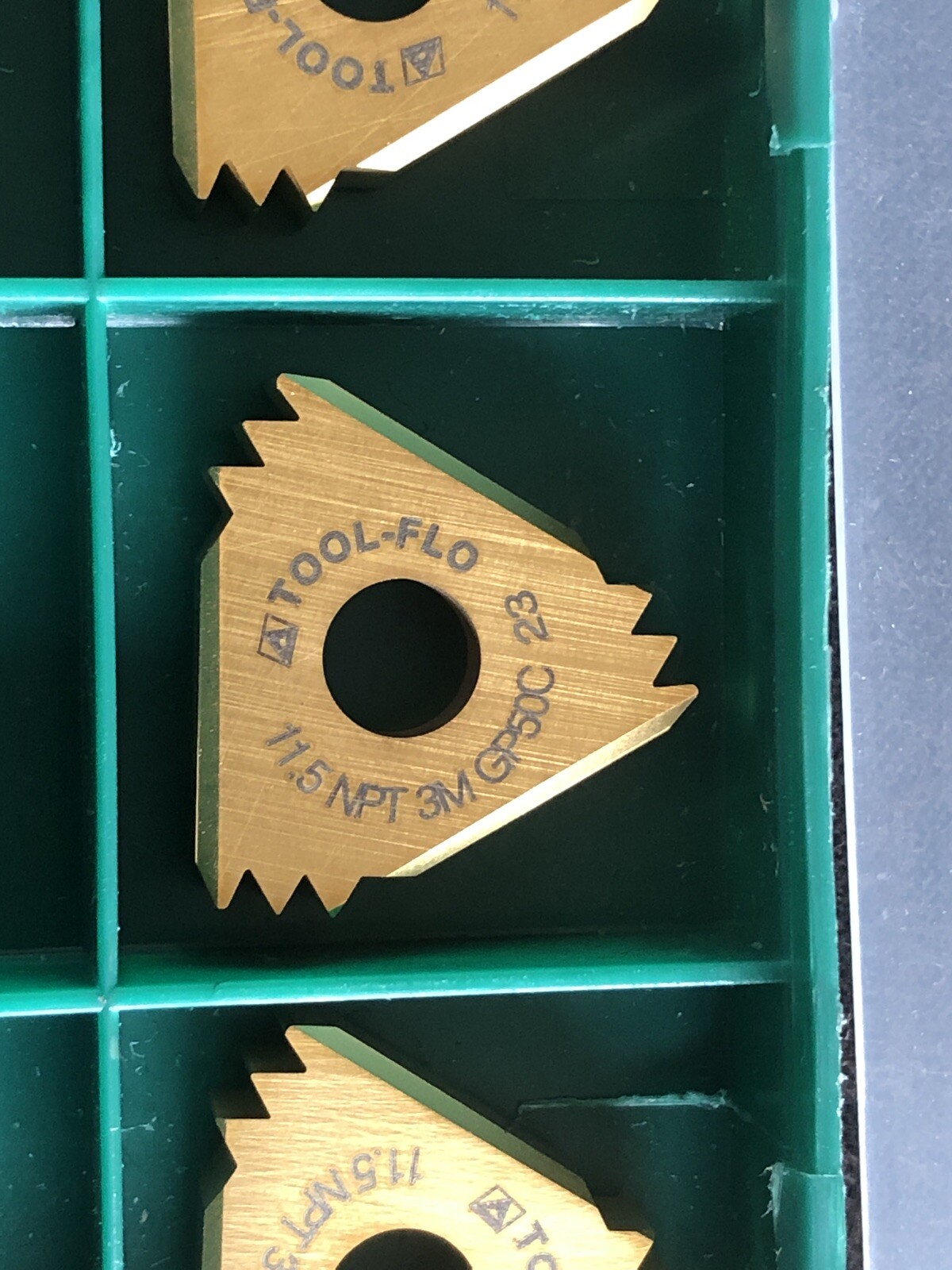 Qty. 4, Tool•Flo 27ER 11.5 NPT 3M GP50C CARBIDE Lay Down Threading Inserts. USA | eBay