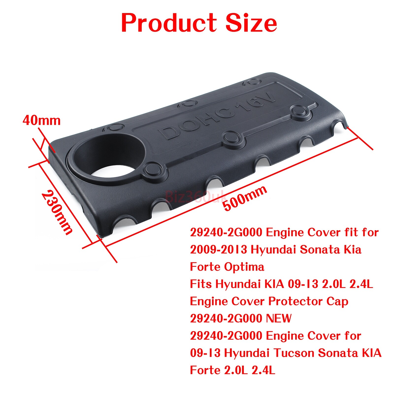 Engine Cover for 09-13 Hyundai Tucson KIA Forte 2.0L 2.4L 29240-2G000 ...