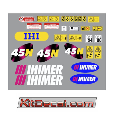 Kit Stickers Decals IHI IHIMER 45 N Graphics for Mini Excavator | eBay