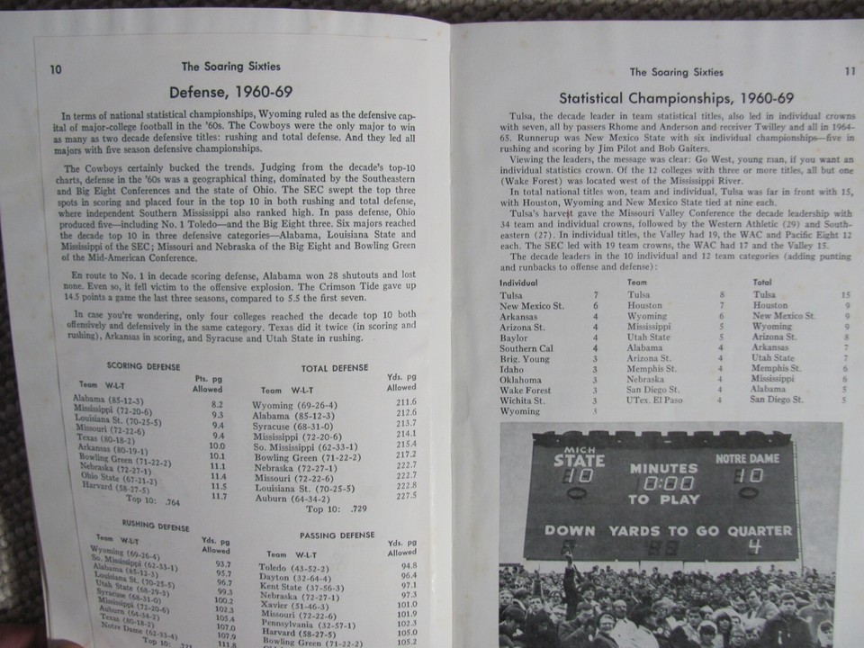 College Football All Time Record Book 1869-1970 NCAA | eBay
