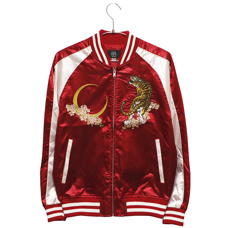 JAPANESE SUKAJAN Tiger Oboro Moon Red EMBROIDERY JAPAN JACKET 9021821 ...