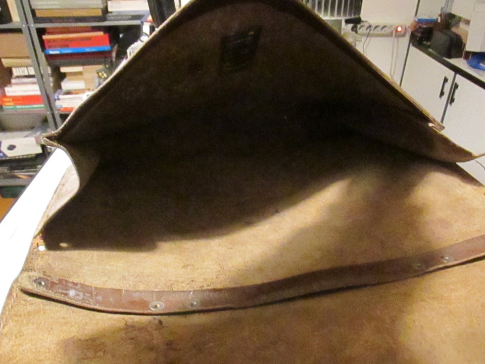 Men's Vintage Brown Leather Work Bag Original 40/50 | eBay UK