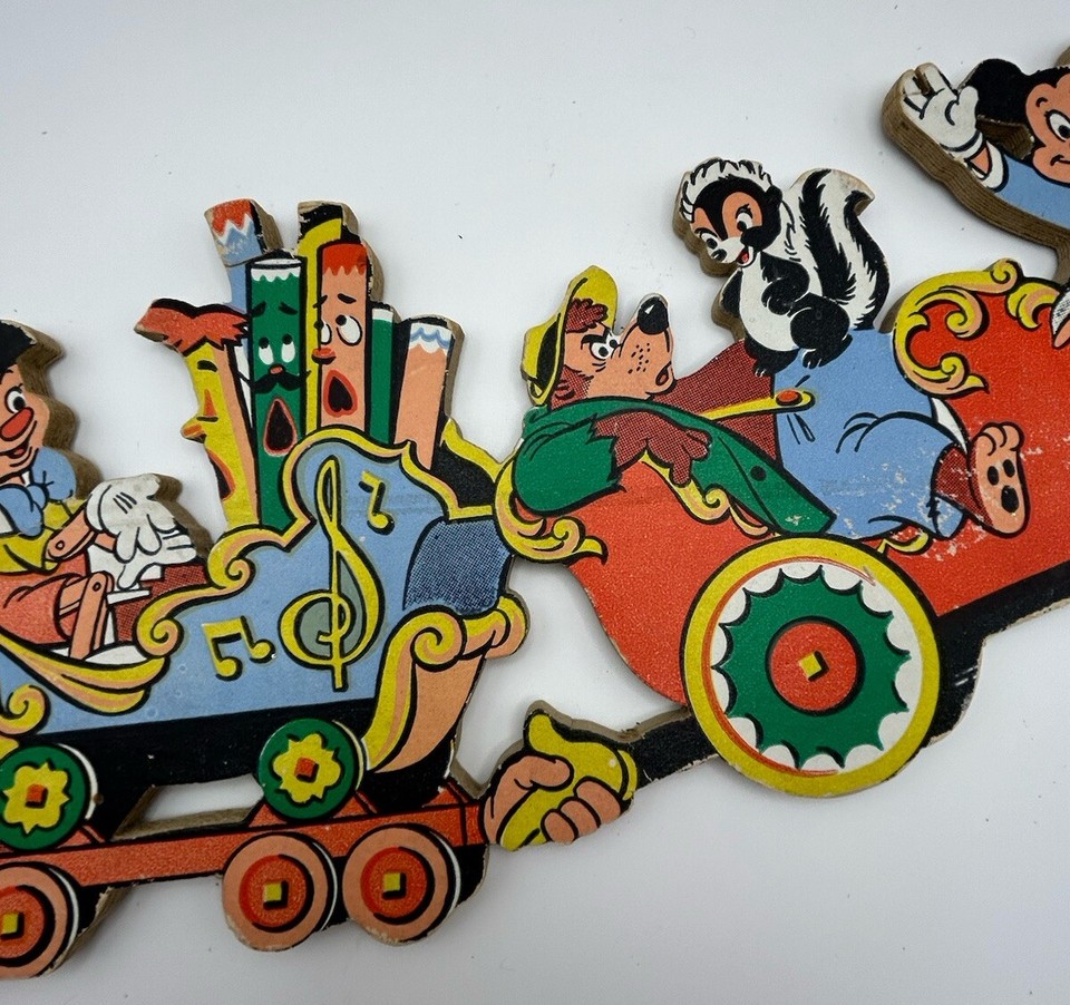 Walt Disney Casey Jr Train Wall Hanging 1950s 2 Pieces Mickey Donald ...