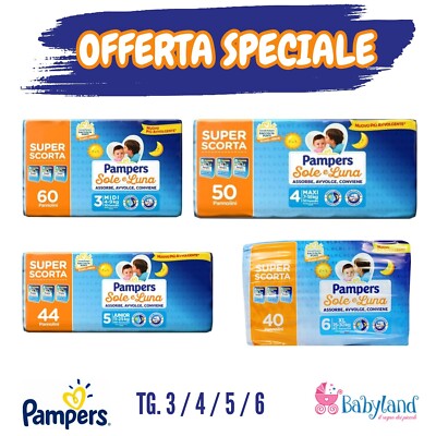 Pannolini Pampers Sole&Luna 3pack Pannolino - Taglie 3/4/5/6 O | eBay