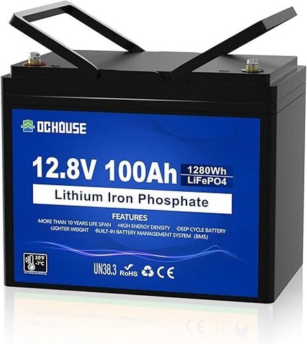 12V 100Ah LiFePO4 Lithium Battery 4000+ Deep Cycle For RV Marine Solar ...