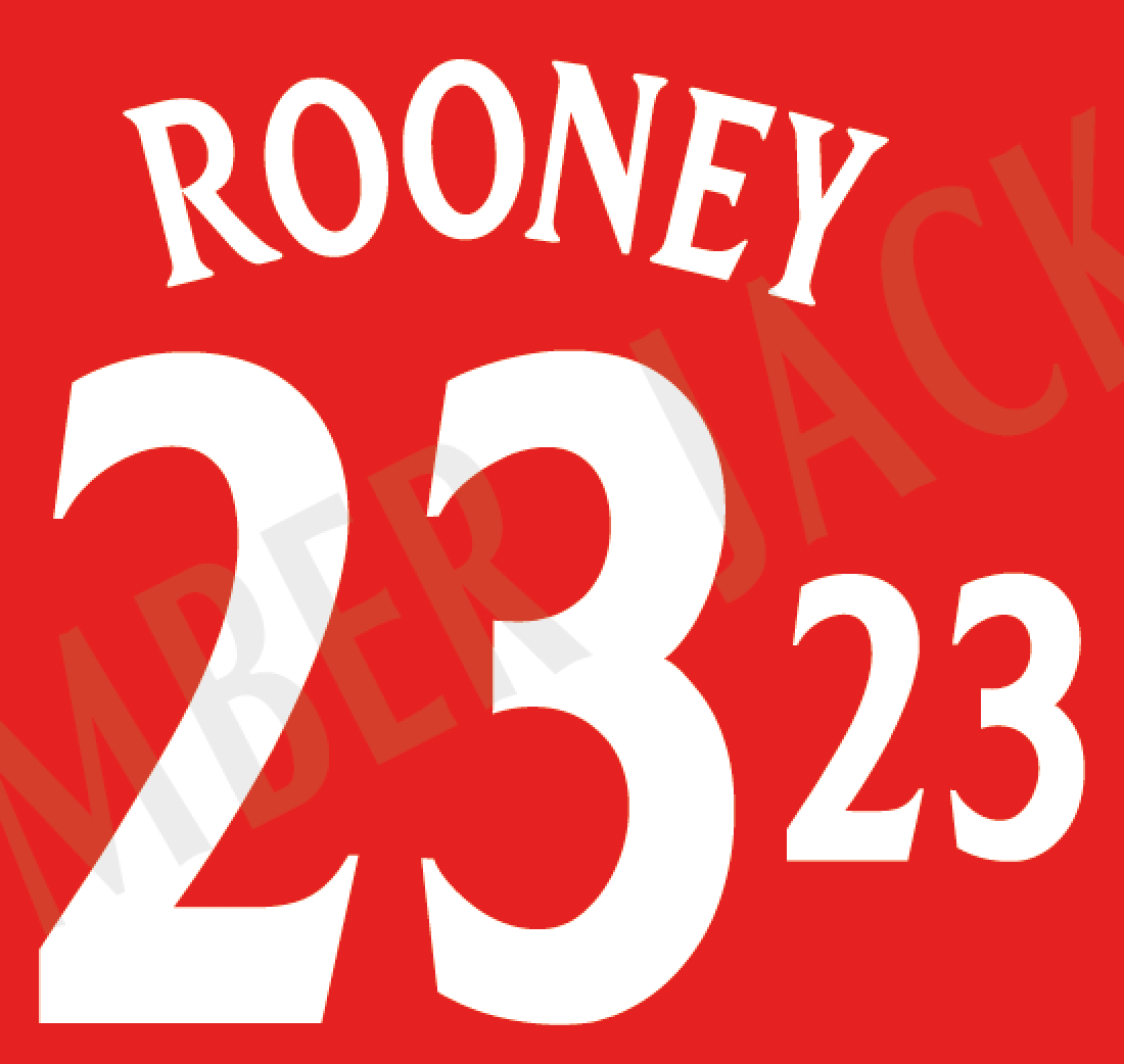 England Wayne Rooney Debut 2003 Felt Nameset Soccer Number Letter Print ...