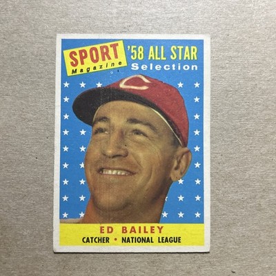 1958 Topps Baseball Ed Bailey Cincinnati Redlegs Card #490 | eBay