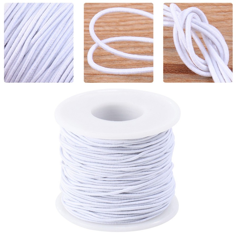 50 M White Elastic Thread for DIY Jewelry Beads Bracelet Making Cord ...